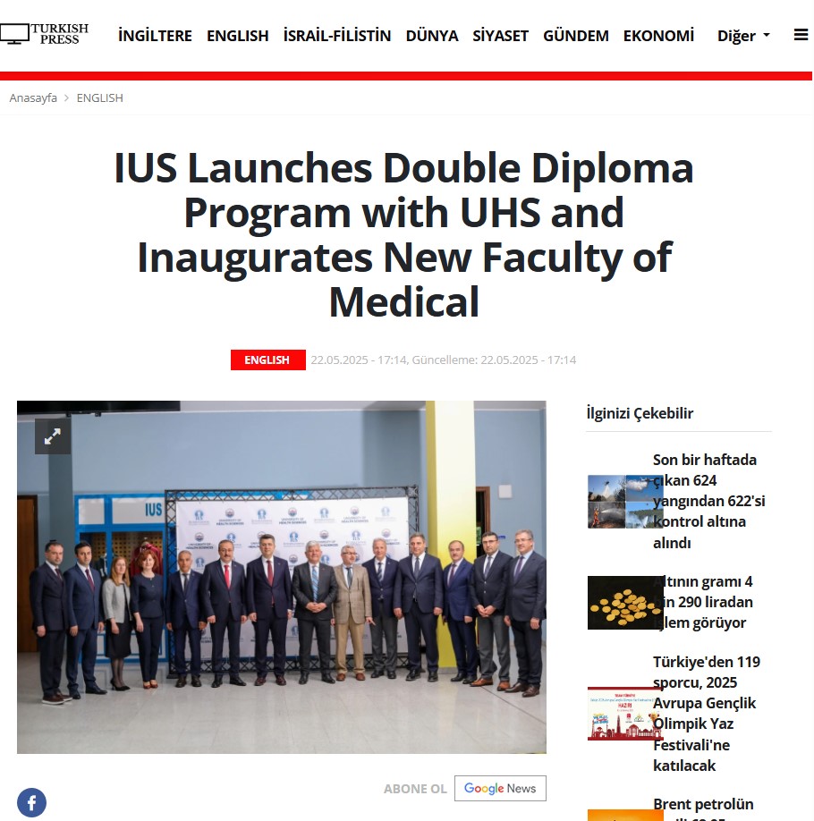 IUS Launches Double Diploma Program with UHS and Inaugurates New ...